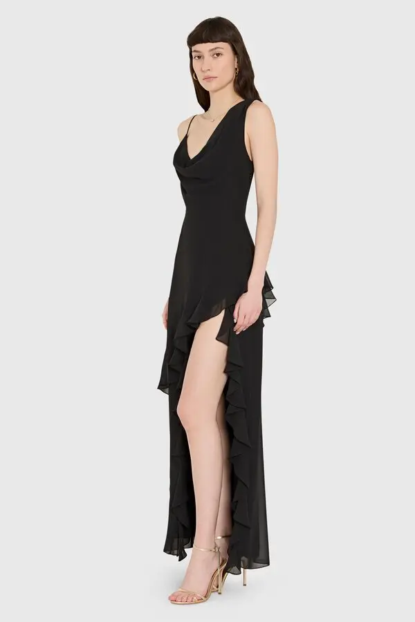 Amanda Uprichard Ella Rose Maxi Dress - Black
