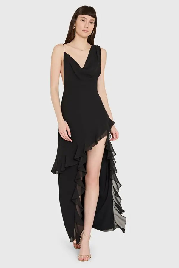 Amanda Uprichard Ella Rose Maxi Dress - Black