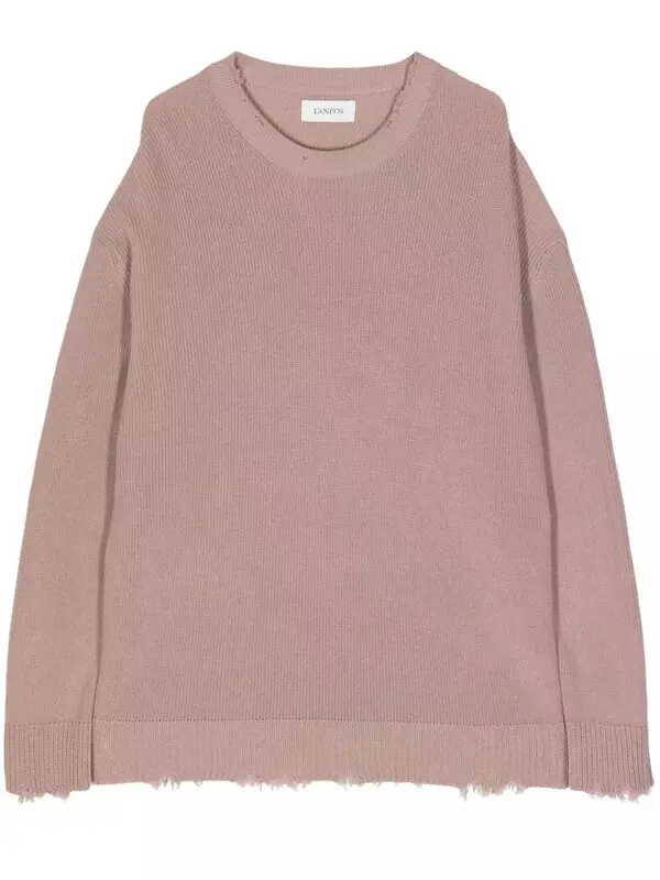LANEUS Distressed Cotton Jumper