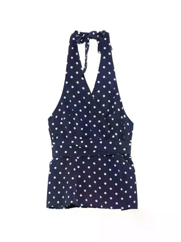 P.a.r.o.s.h Polka-dot Halter Top - Blue