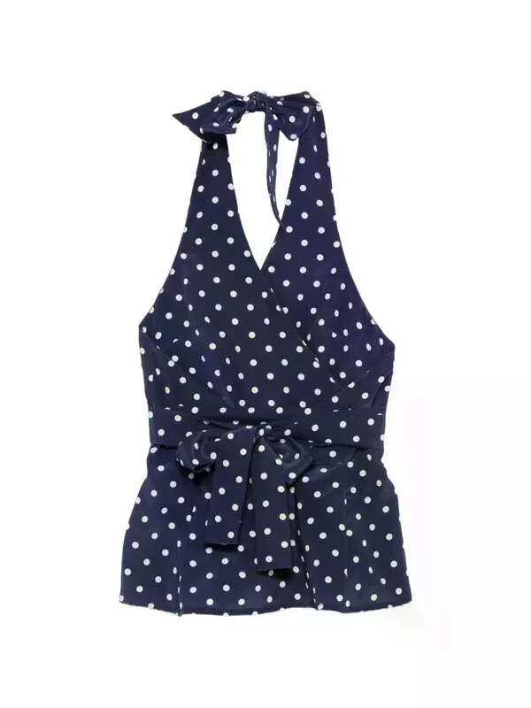 P.a.r.o.s.h Polka-dot Halter Top - Blue