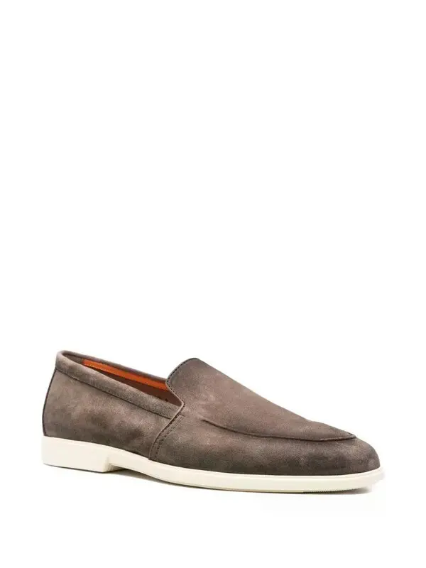 Santoni Suede Loafers - Brown