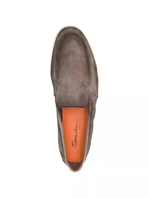 Santoni Suede Loafers - Brown