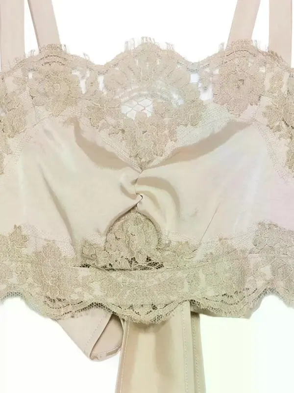 P.a.r.o.s.h Lace Detail Cropped Top