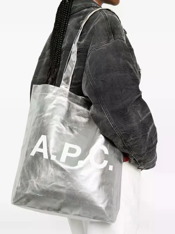 A.p.c. Logo-print Tote Bag - Silver