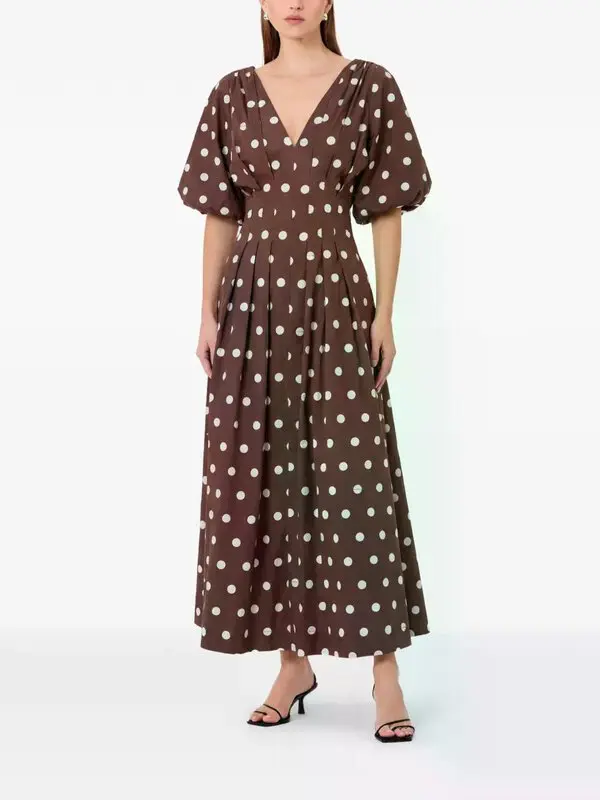 NICHOLAS Polka-dot Maxi Dress - Brown