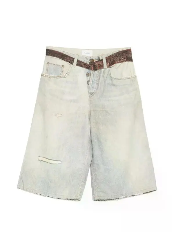 HAIKURE Printed Belt Shorts