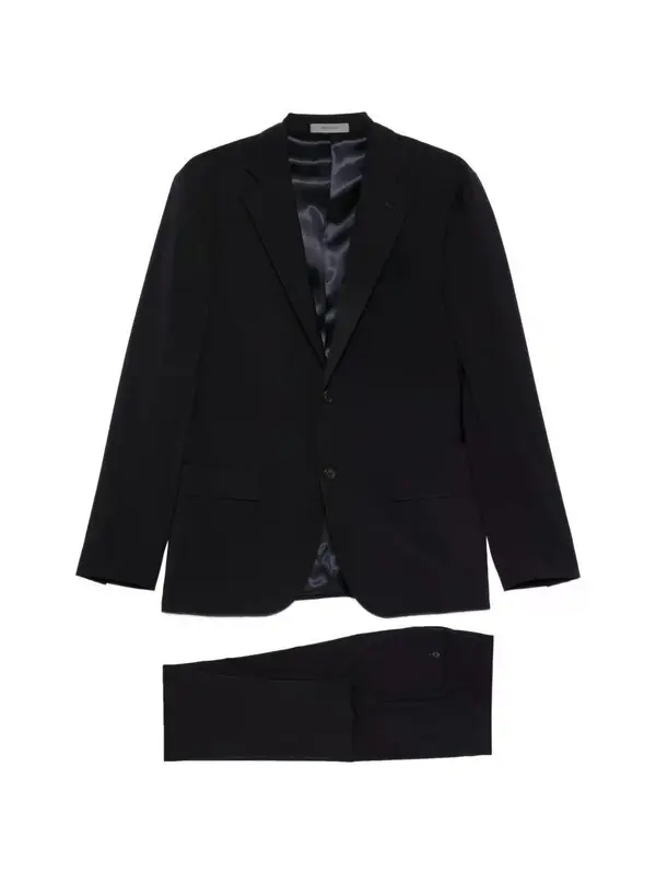 Corneliani Button Virgin Wool Blazer - Blue