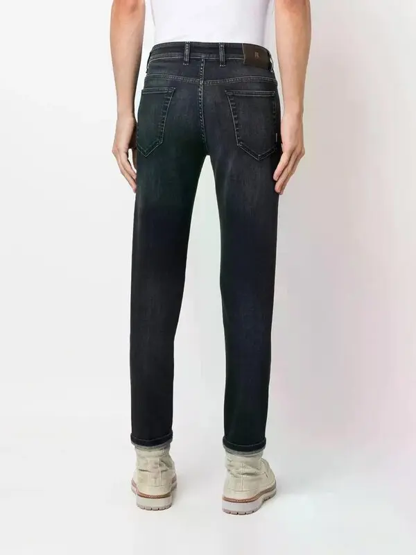 PT TORINO Logo-patch Straight-leg Jeans - Black