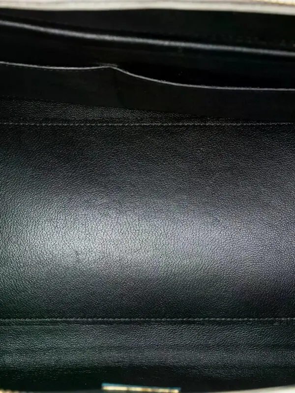 Celine 2015 Mini Bicolor Grained Calfskin Belt Bag Satchel - Black