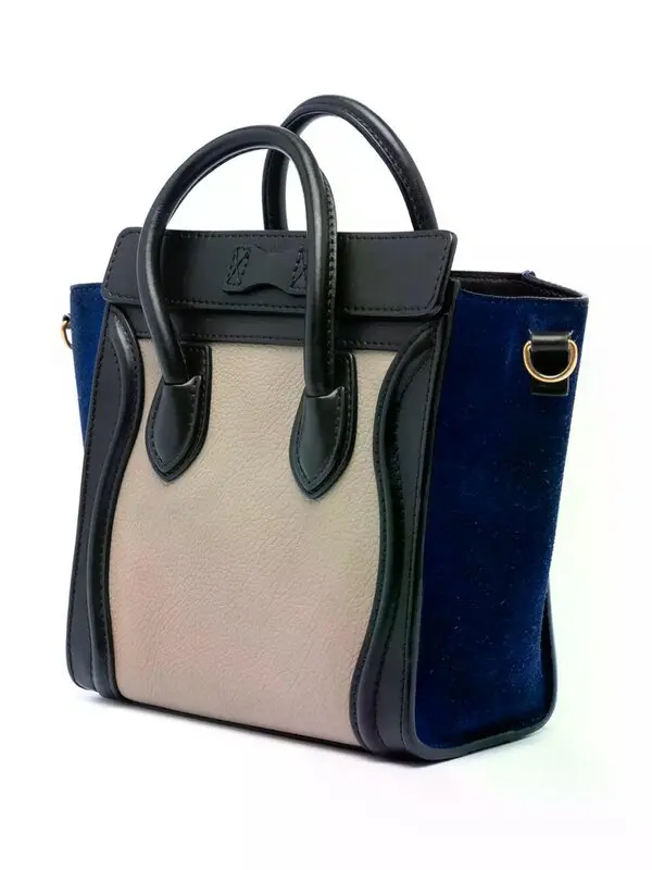 Celine 2003 Nano Tricolor Luggage Satchel - Brown