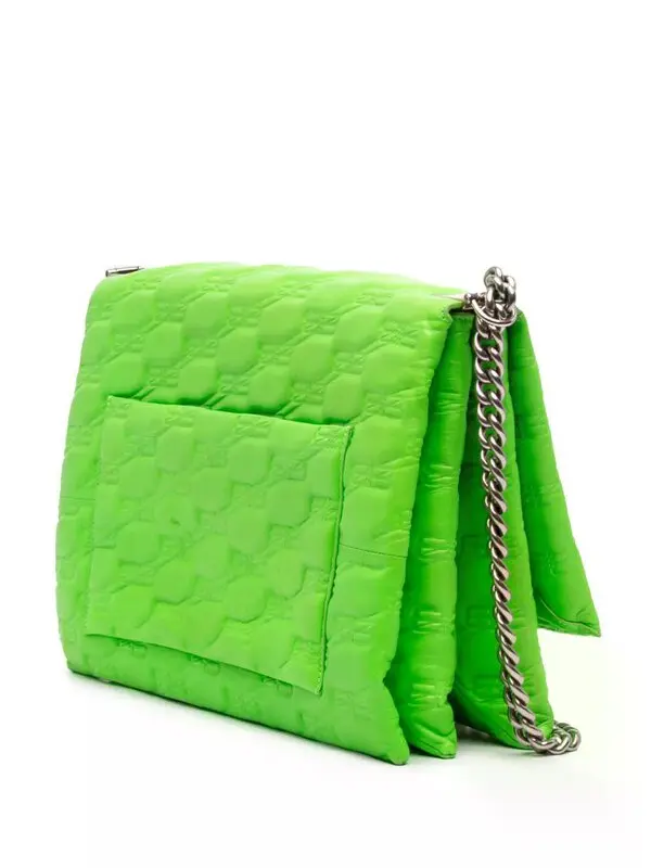 Balenciaga Embossed Leather Monogram Chain Flap Bag