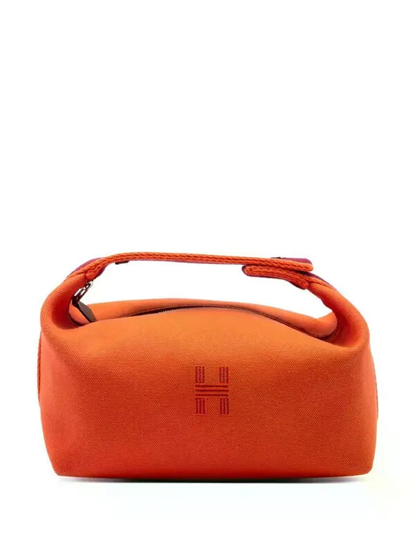 Hermès Toile Bride A Brac Case Vanity Bag - Orange