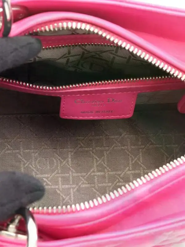 Dior Cannage Lady Medium Satchel - Pink