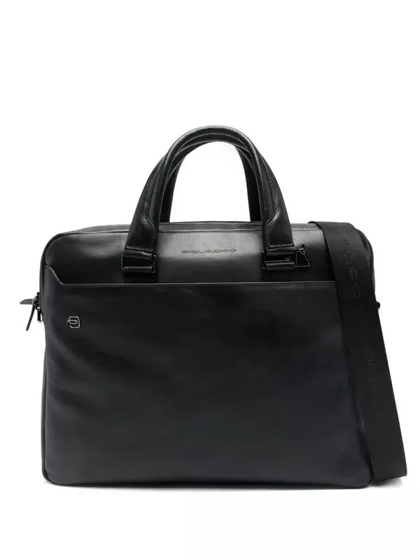 PIQUADRO Zip-fastening Leather Briefcase - Black