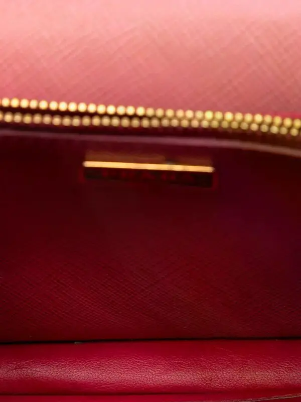 Prada 2010-2026 Bicolor Saffiano Lux Wallet On Strap - Pink