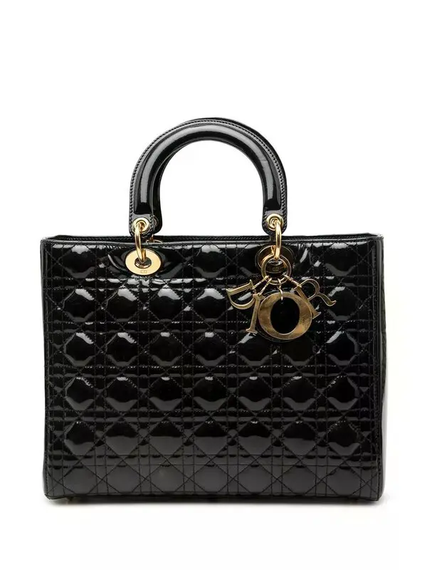 Dior Lady Large Patent Cannage Satchel