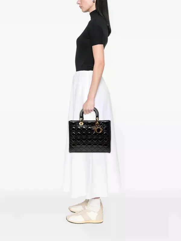 Dior Lady Large Patent Cannage Satchel