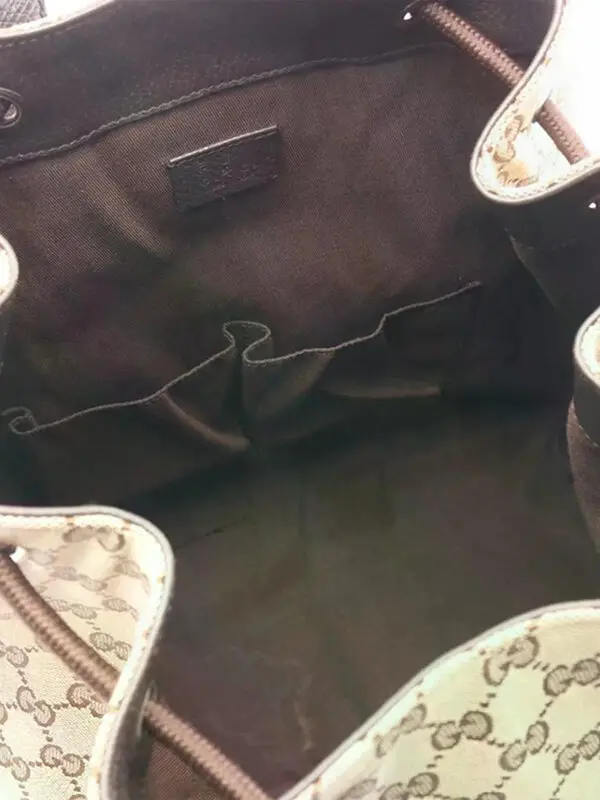 Gucci Gg Canvas Drawstring Backpack