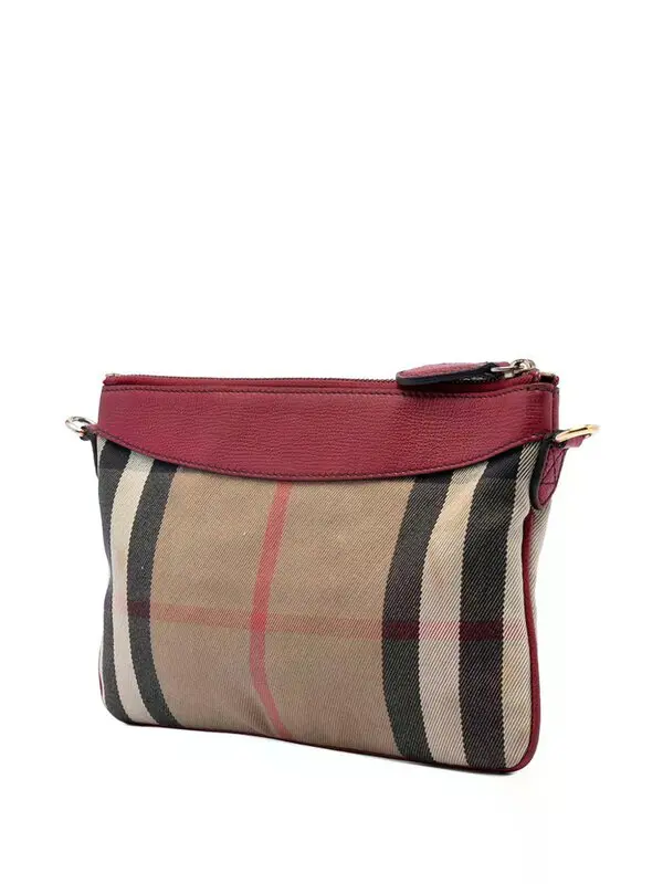 Burberry House Check Canvas Derby Peyton Crossbody Bag - Brown