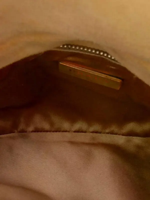 Prada 2000-2025 Suede Chain Pochette Shoulder Bag