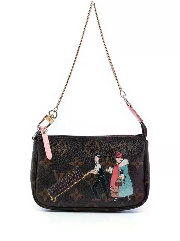 LOUIS VUITTON 2011 Monogram Illustre Mini Pochette Accessories Handbag - Brown