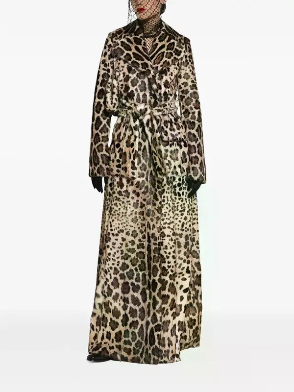Dolce & Gabbana Leopard-print Trench Coat