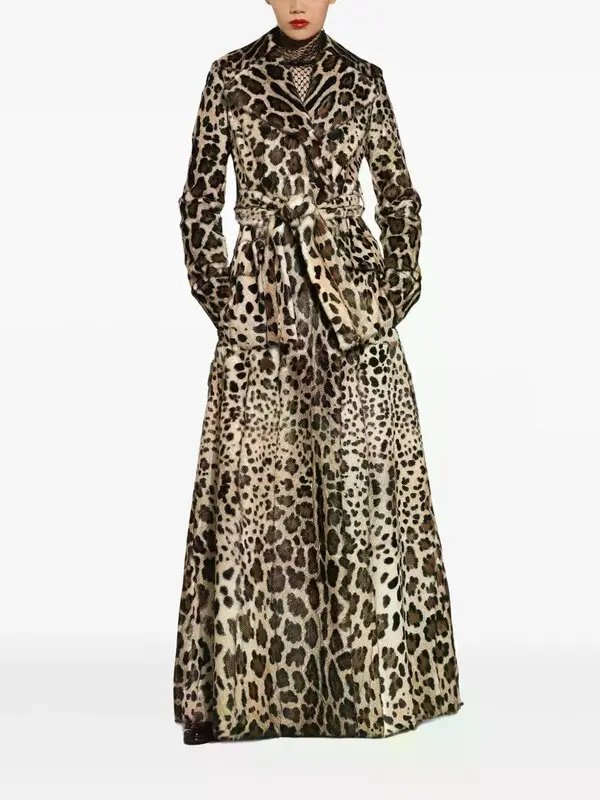 Dolce & Gabbana Leopard-print Trench Coat