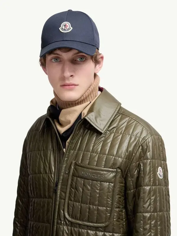 Moncler Cotton Gabardine Baseball Cap - Blue