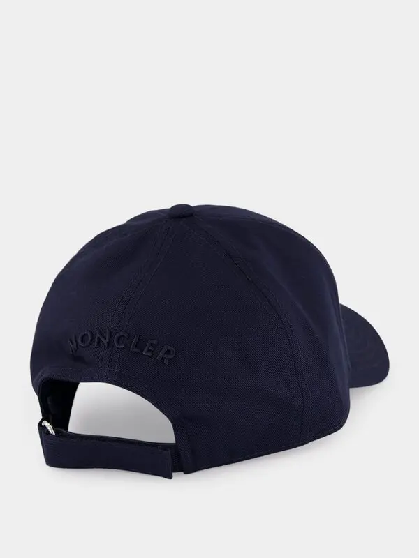 Moncler Cotton Gabardine Baseball Cap - Blue