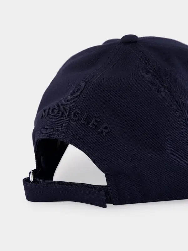 Moncler Cotton Gabardine Baseball Cap - Blue