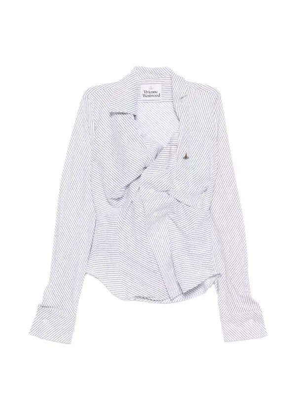 VIVIENNE WESTWOOD Striped Draped Shirt - White