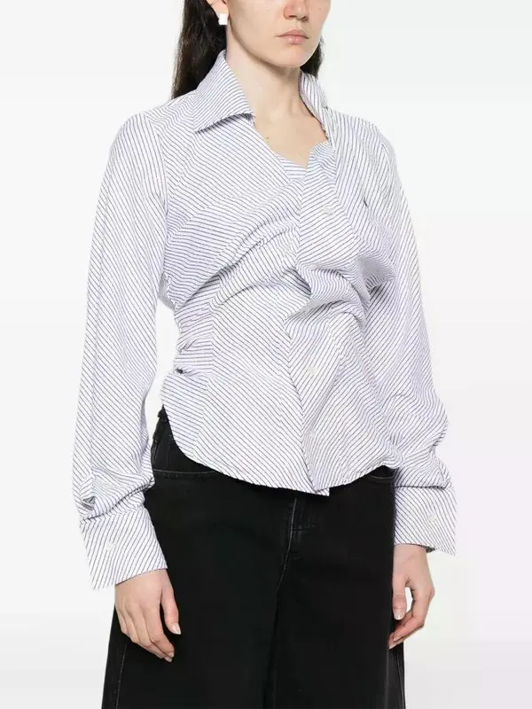 VIVIENNE WESTWOOD Striped Draped Shirt - White