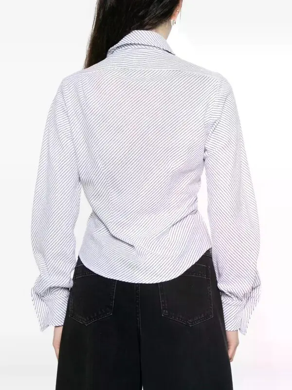 VIVIENNE WESTWOOD Striped Draped Shirt - White