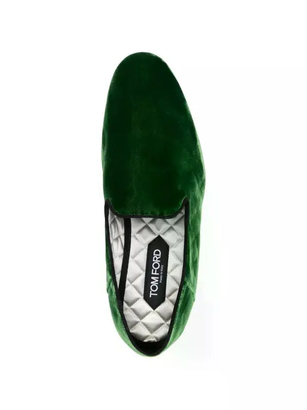TOM FORD Steven Velvet Loafers - Green