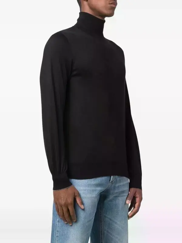 Brunello Cucinelli Roll Neck Sweater - Black