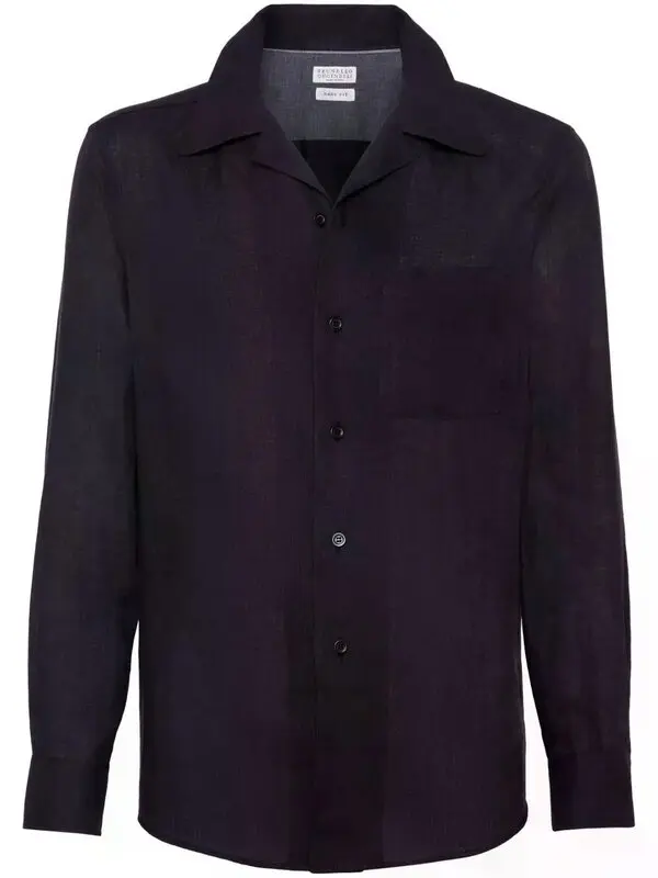 Brunello Cucinelli Notched-collar Linen Shirt