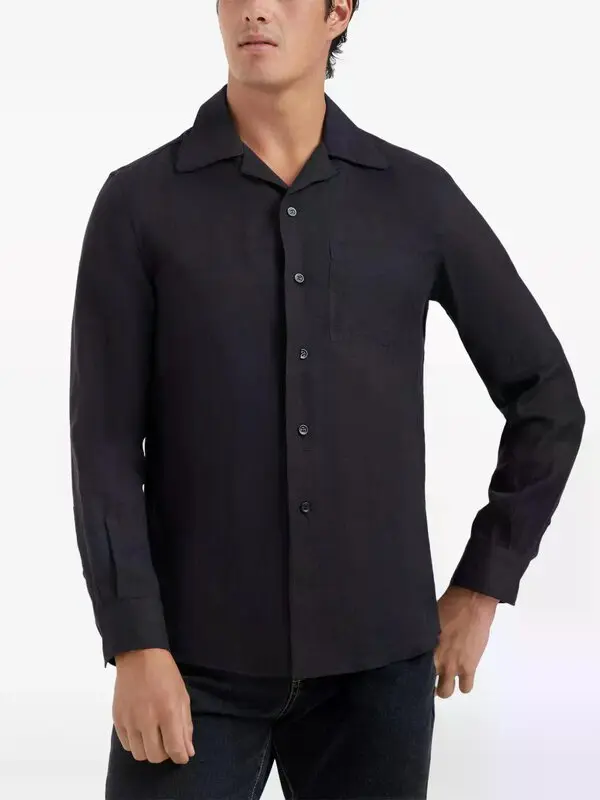 Brunello Cucinelli Notched-collar Linen Shirt