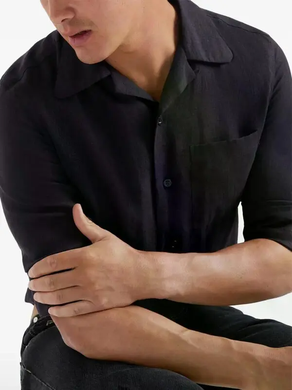 Brunello Cucinelli Notched-collar Linen Shirt