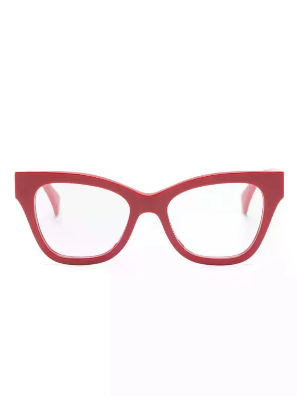 Gucci Logo-lettering Cat-eye Glasses - Red
