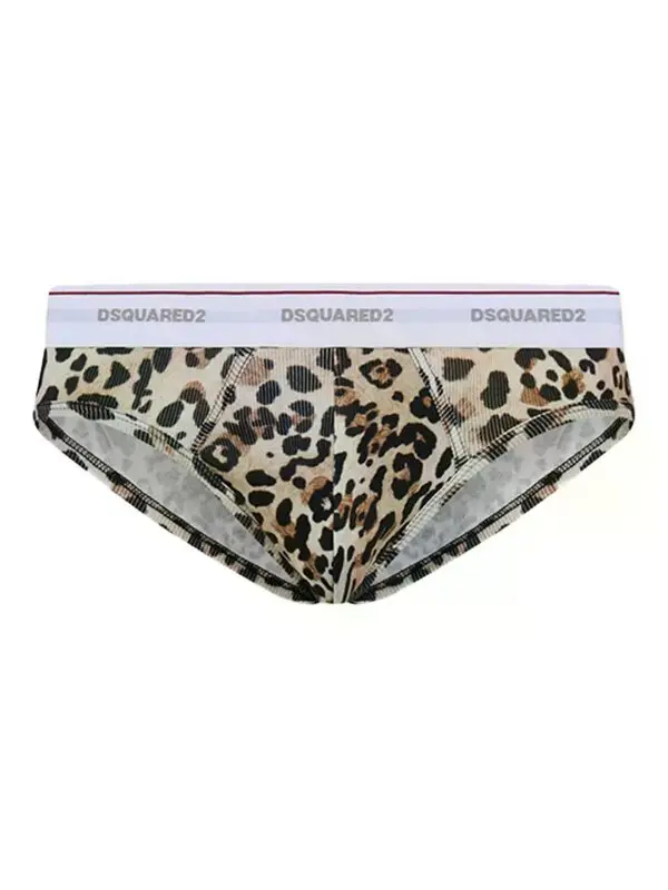 Dsquared2 Wild2 Leopard-print Brief - Brown