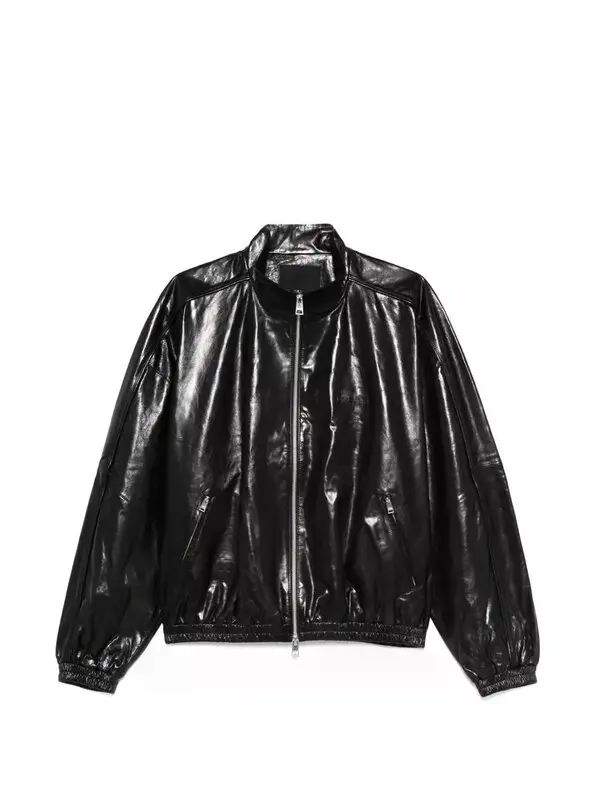 PURPLE BRAND Leather Zip Jacket