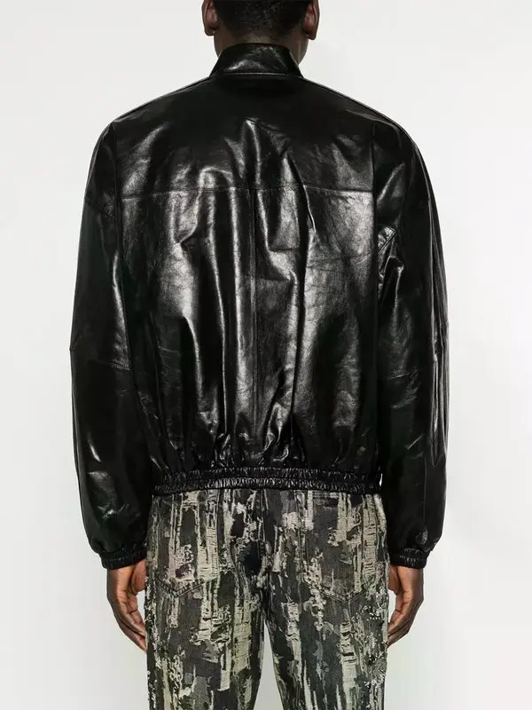 PURPLE BRAND Leather Zip Jacket
