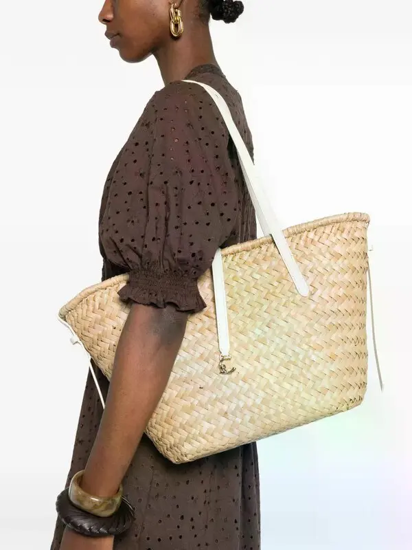 COCCINELLE Woven Drawstring Shoulder Bag