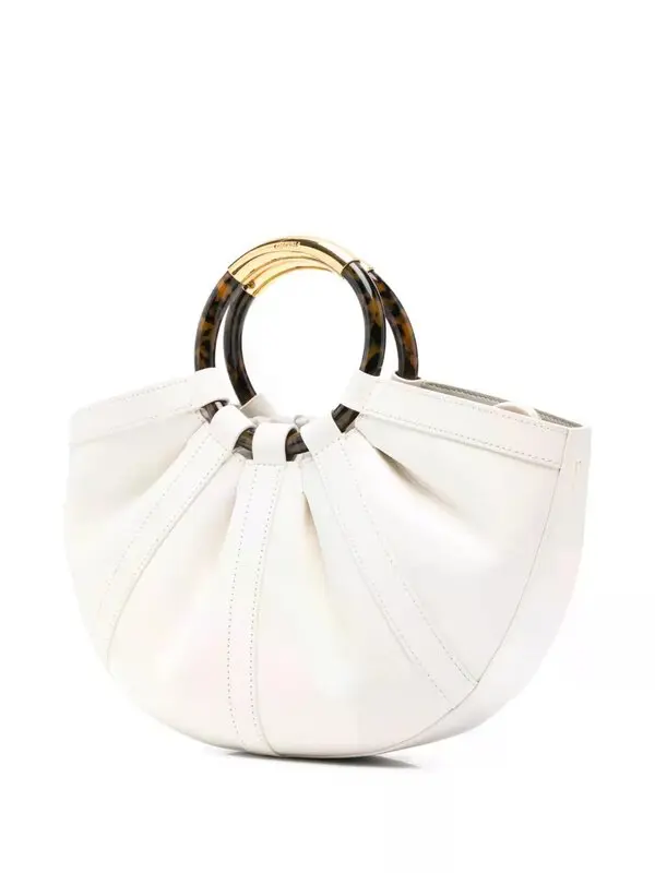 COCCINELLE Leather Tote Bag With Ring Handle - White