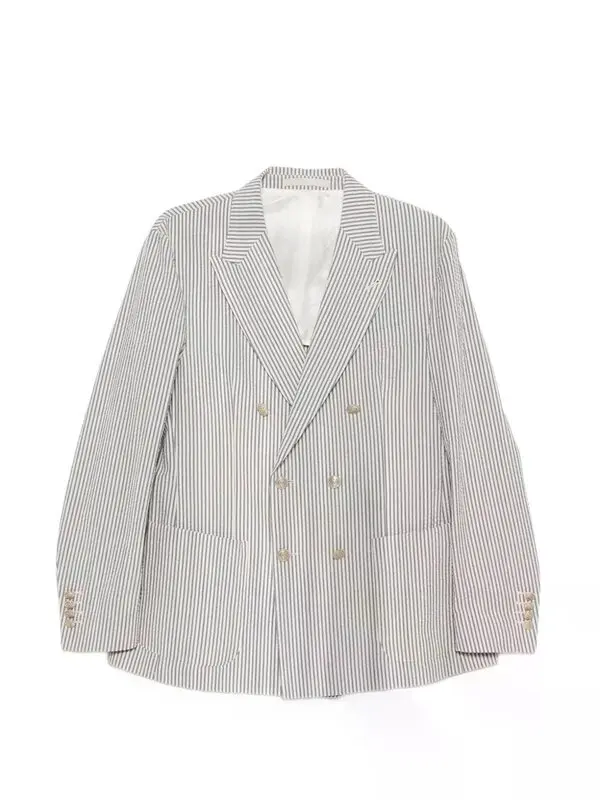 Eleventy Striped Double-breasted Blazer - Blue