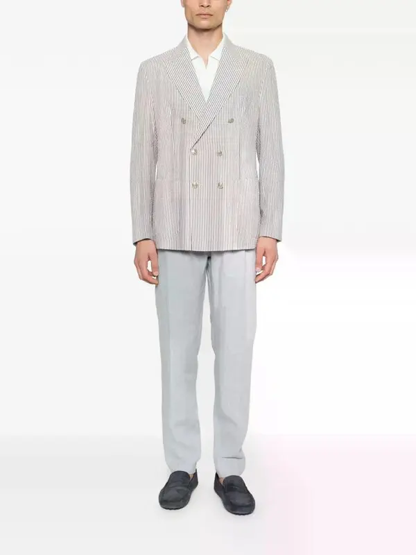 Eleventy Striped Double-breasted Blazer - Blue