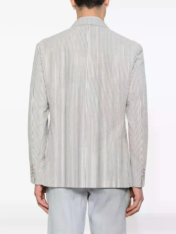 Eleventy Striped Double-breasted Blazer - Blue