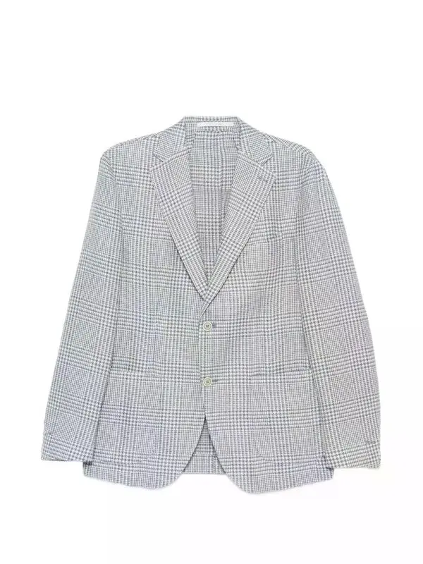 Eleventy Checked Single-breasted Blazer - Blue