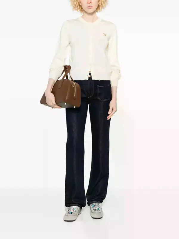 Maison Kitsuné Fox-motif Cardigan - Neutrals